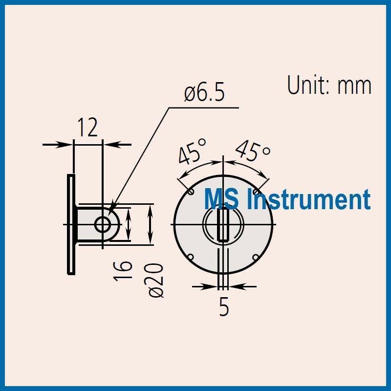 Mitutoyo Lug-on-Center Back Plate for 2 Series 2046 2050 Metric Dial I ...